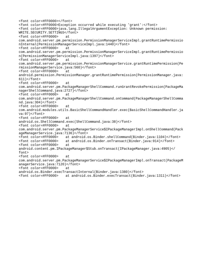 Pmgrantde Szalkowski activitylauncherWRITE SECURITY SETTINGS | PDF