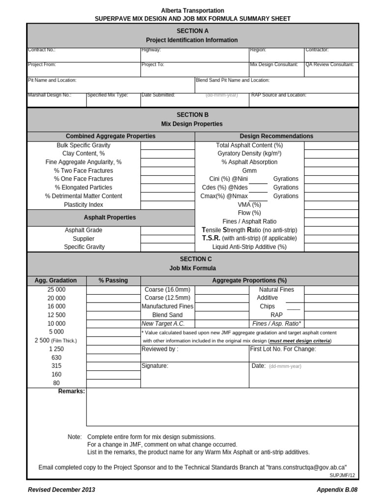 Superpave Mix Design Summary Sheet | PDF | Building Materials ...