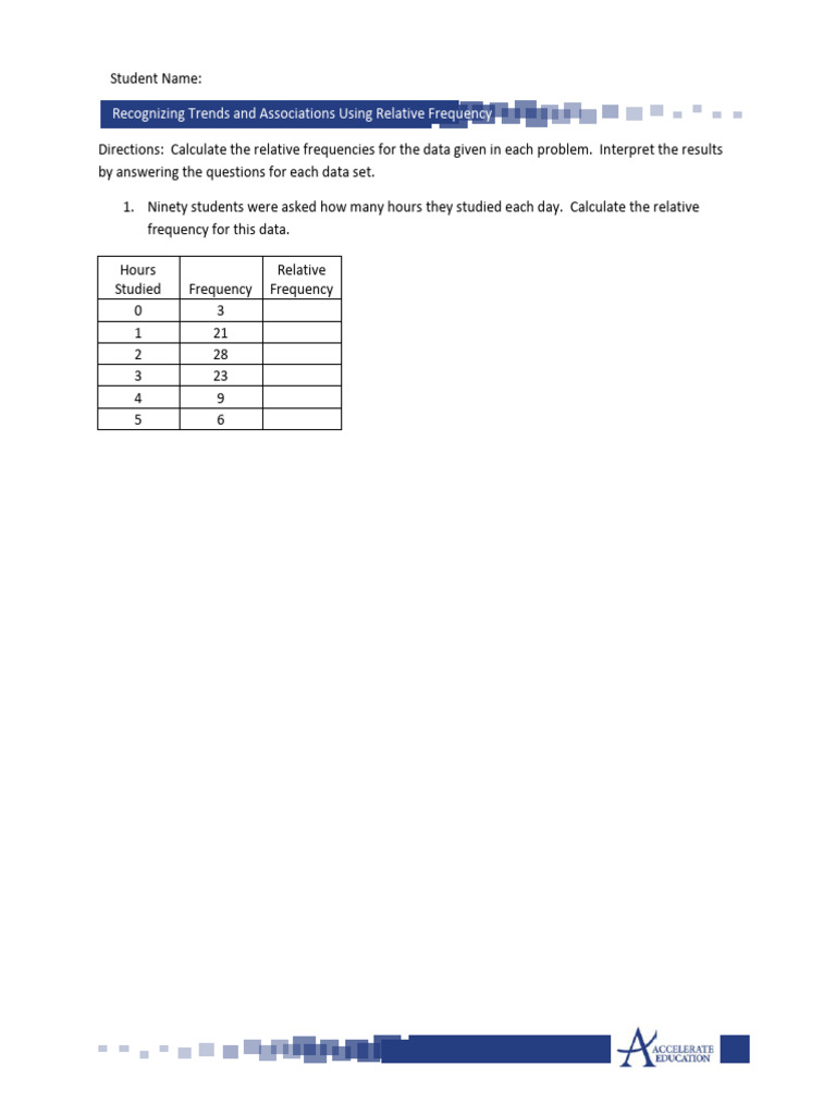 Using Relative Frequency Self Check | PDF