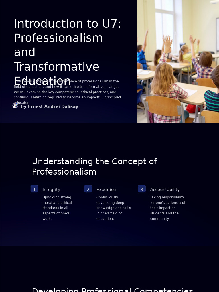 Introduction To U7 Professionalism and Transformative Education | PDF