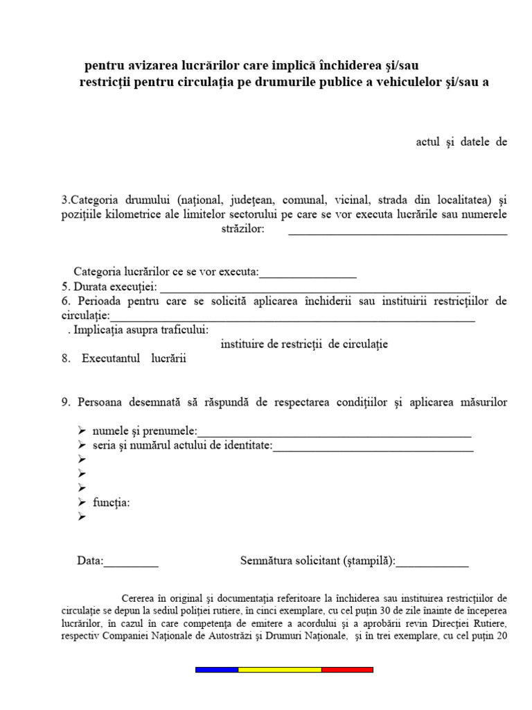 CERERE TIP Restrictii Politie | PDF