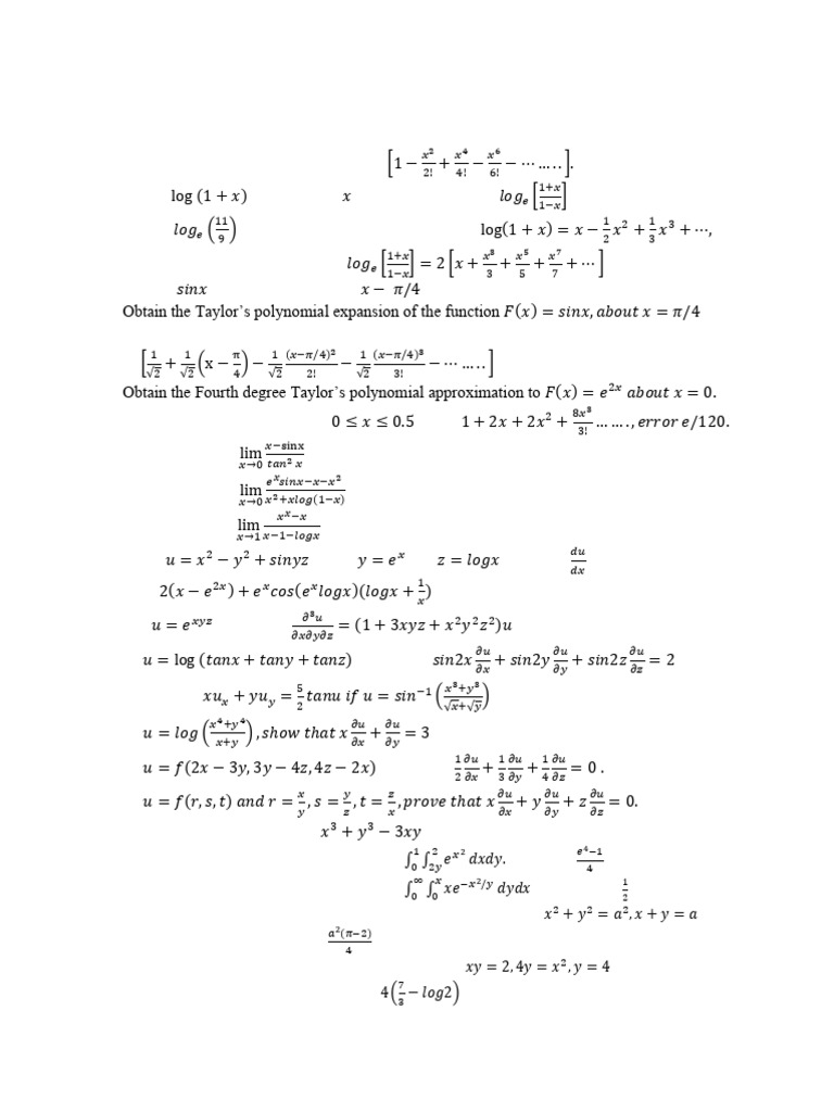 Tut Sheet(Unit-i) Mth 142 | PDF
