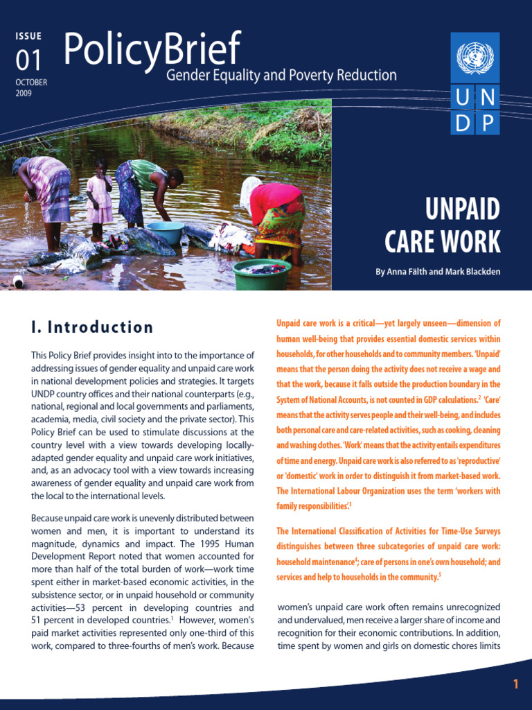Unpaid Care Work English | PDF