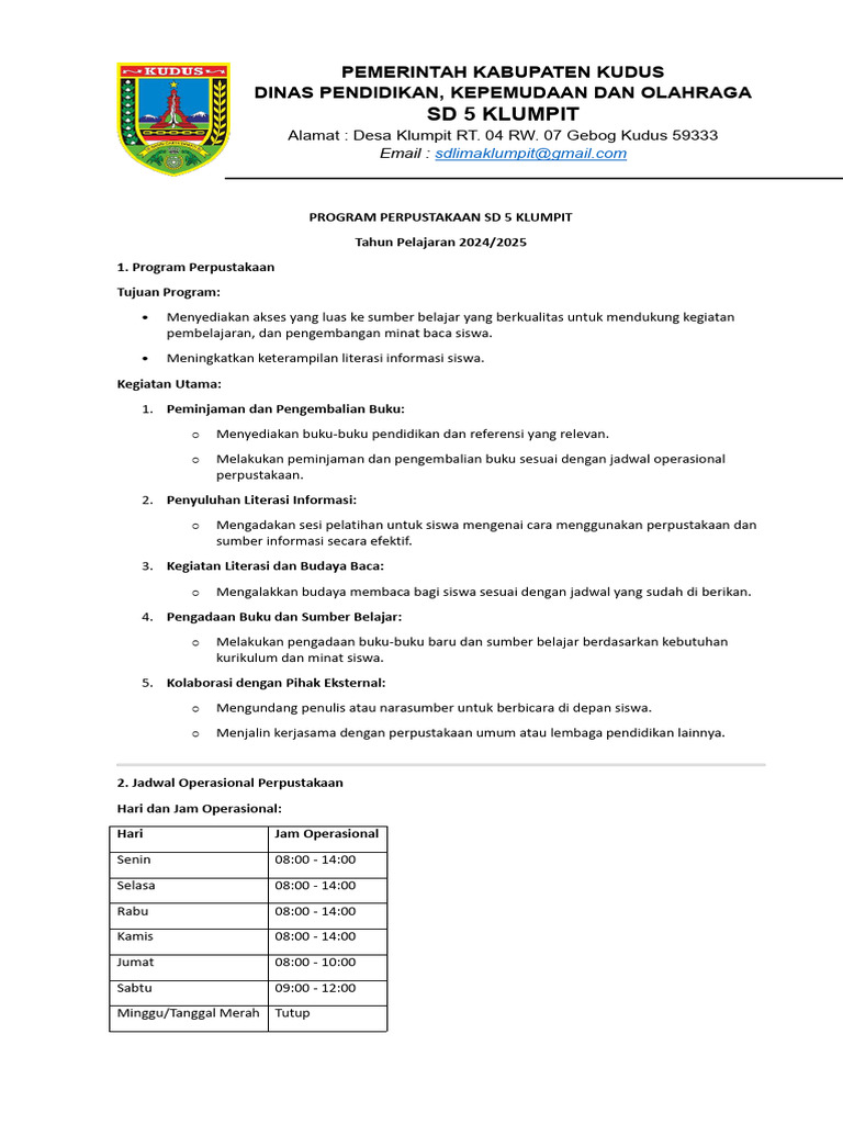 Program Perpustakaan | PDF