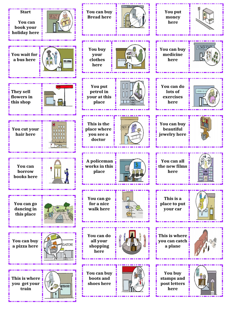 Places in Town Dominoes Games - 13426 | PDF