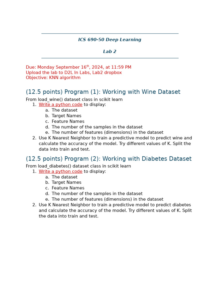 Lab 2 Assignment | PDF