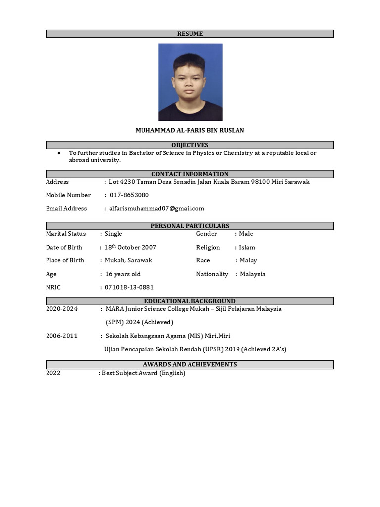 Resume AlFaris | PDF