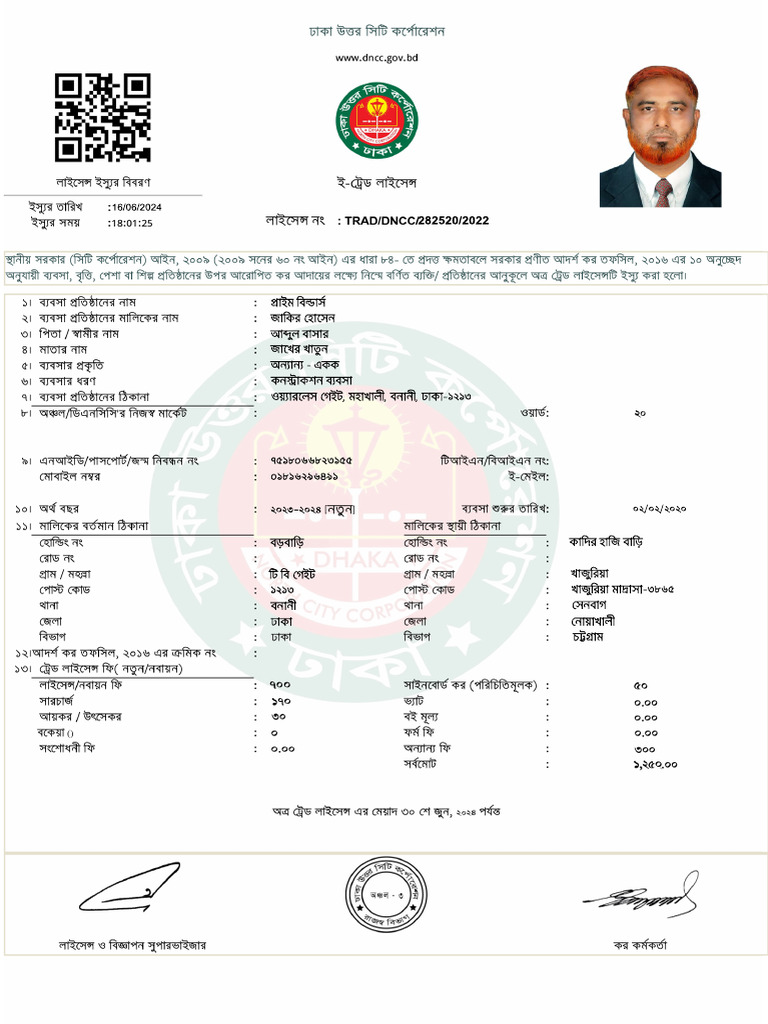 Zakir Hossen Trade DNCC | PDF
