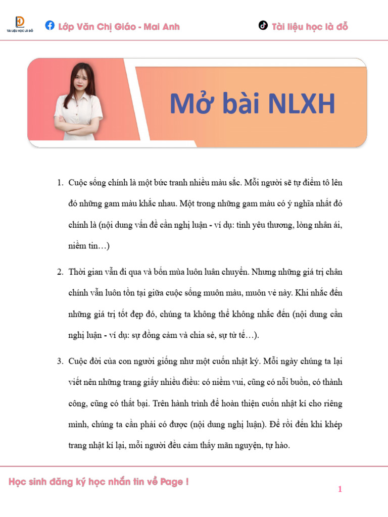 Mở 0kết Bài NLXH | PDF