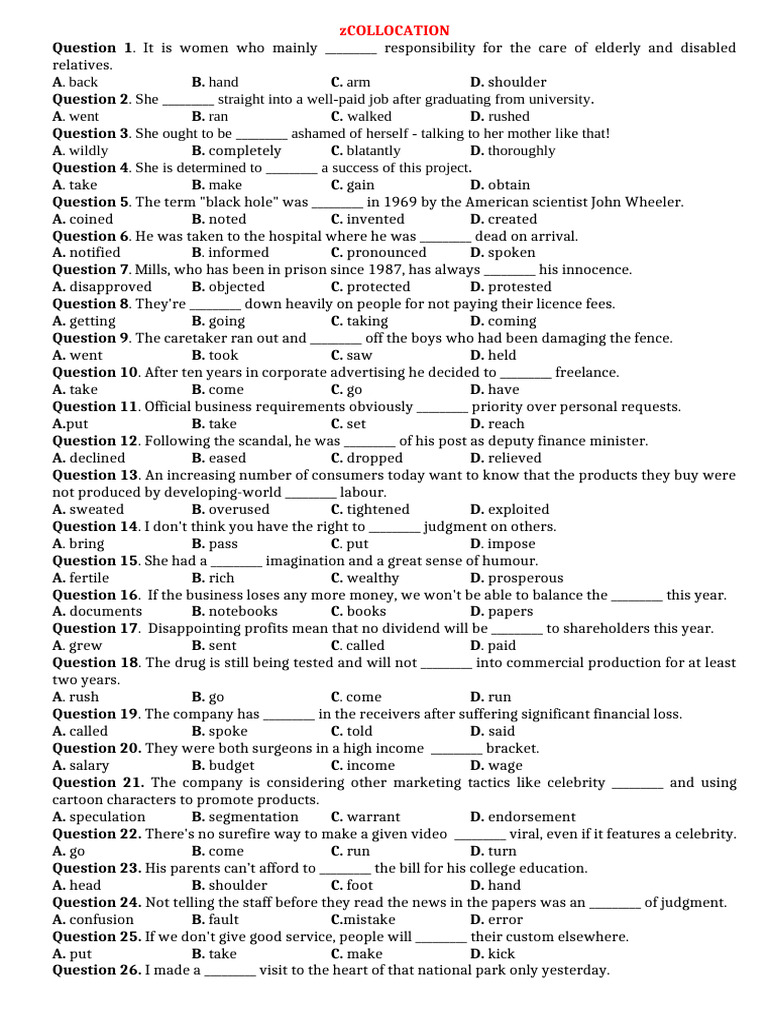 Collocation 2 Advanced | PDF