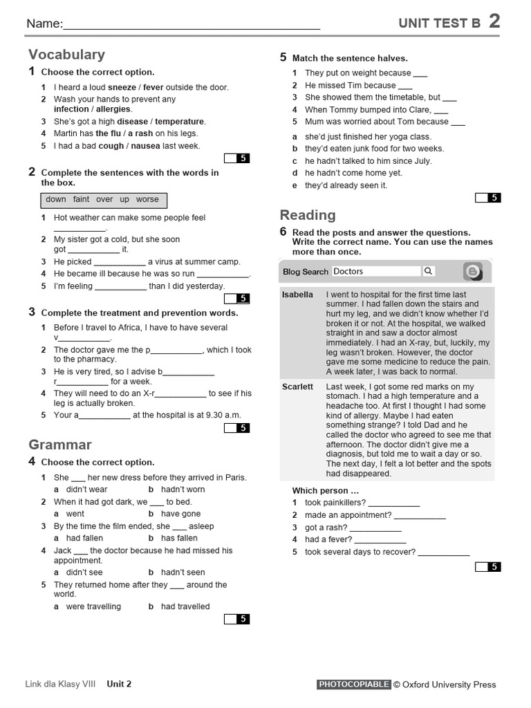 Link L8 U2 Unit Testb | PDF