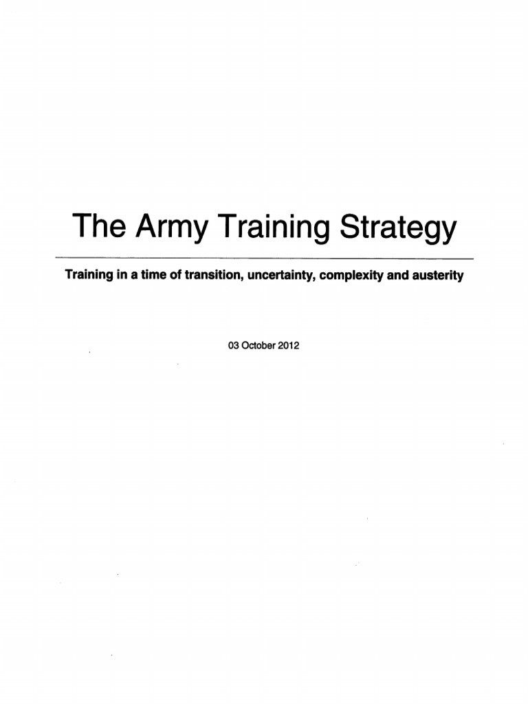Army Army Training Strategy 2012 | PDF