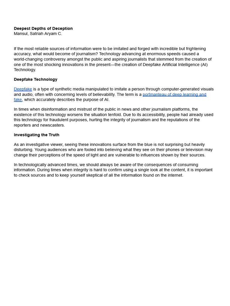 COLUMN 2 - Deepest Depths of Deception | PDF