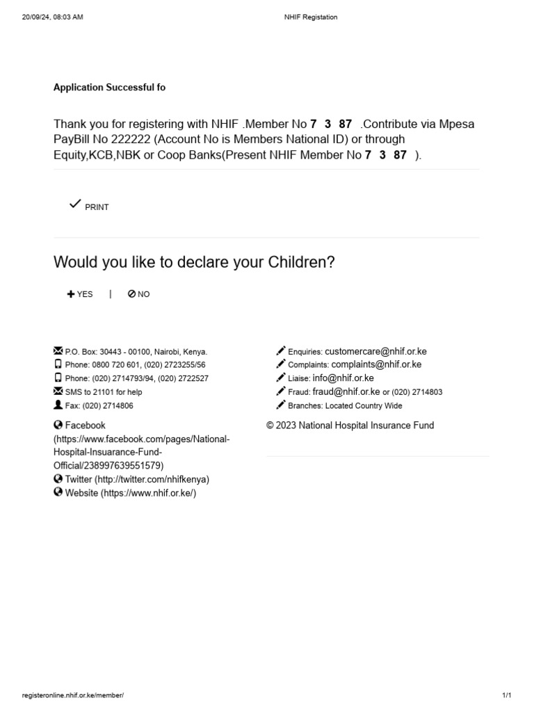 David Nhif Registation Pdf