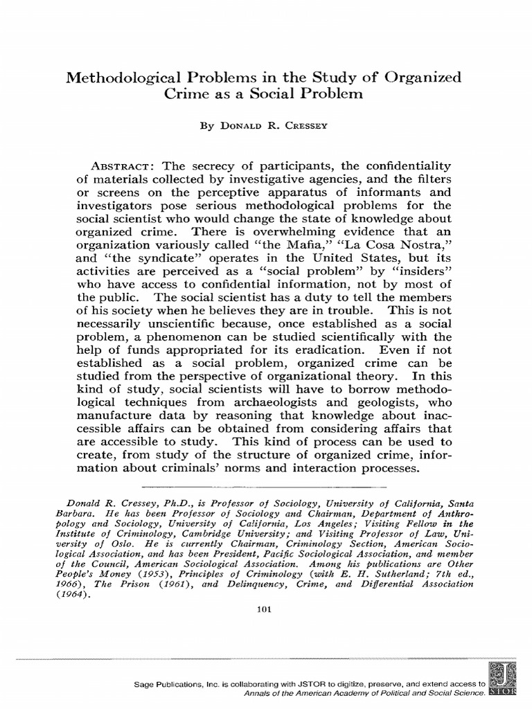 Crime As A Social Problem | PDF