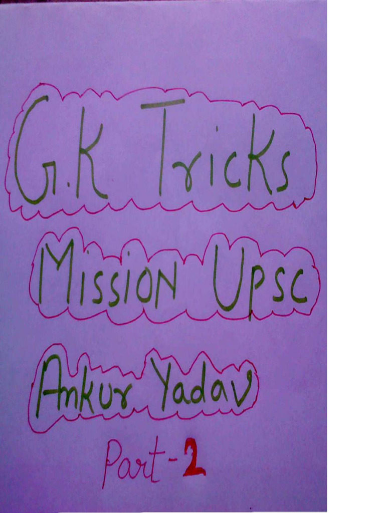 GK Tricks Part 2 Ankur Yadav | PDF