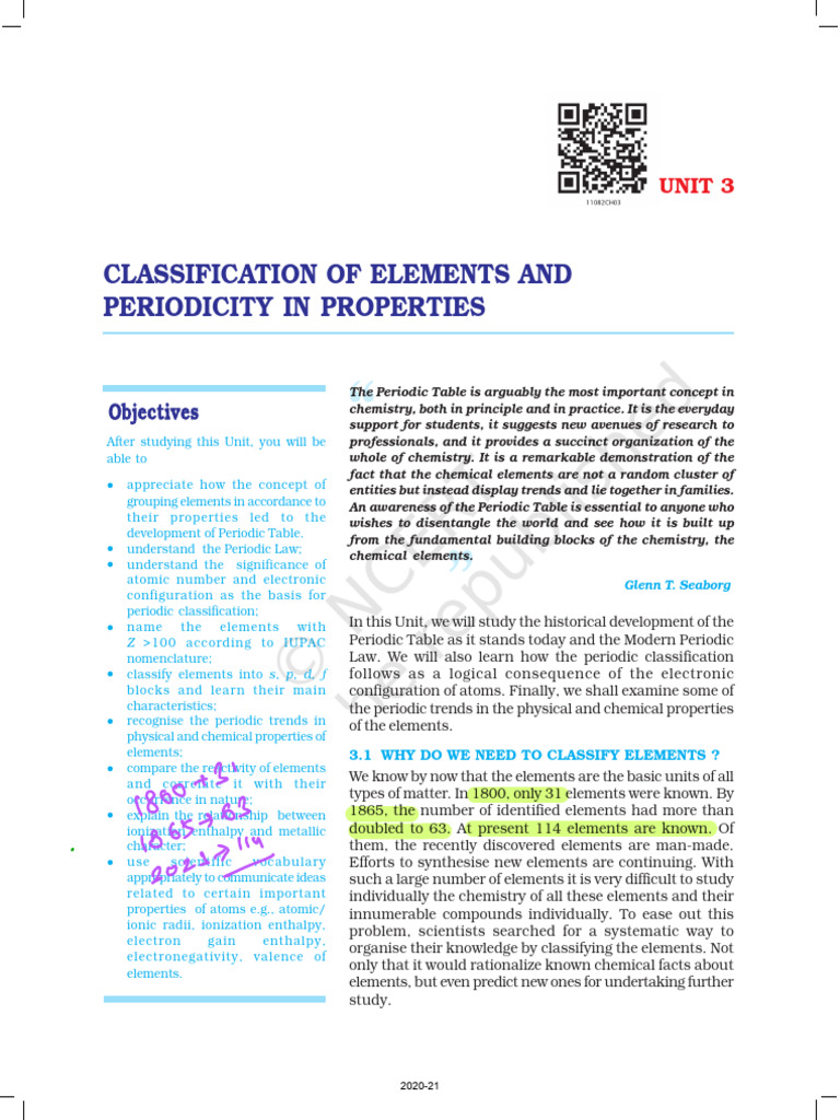 NCERT Periodic Table | PDF