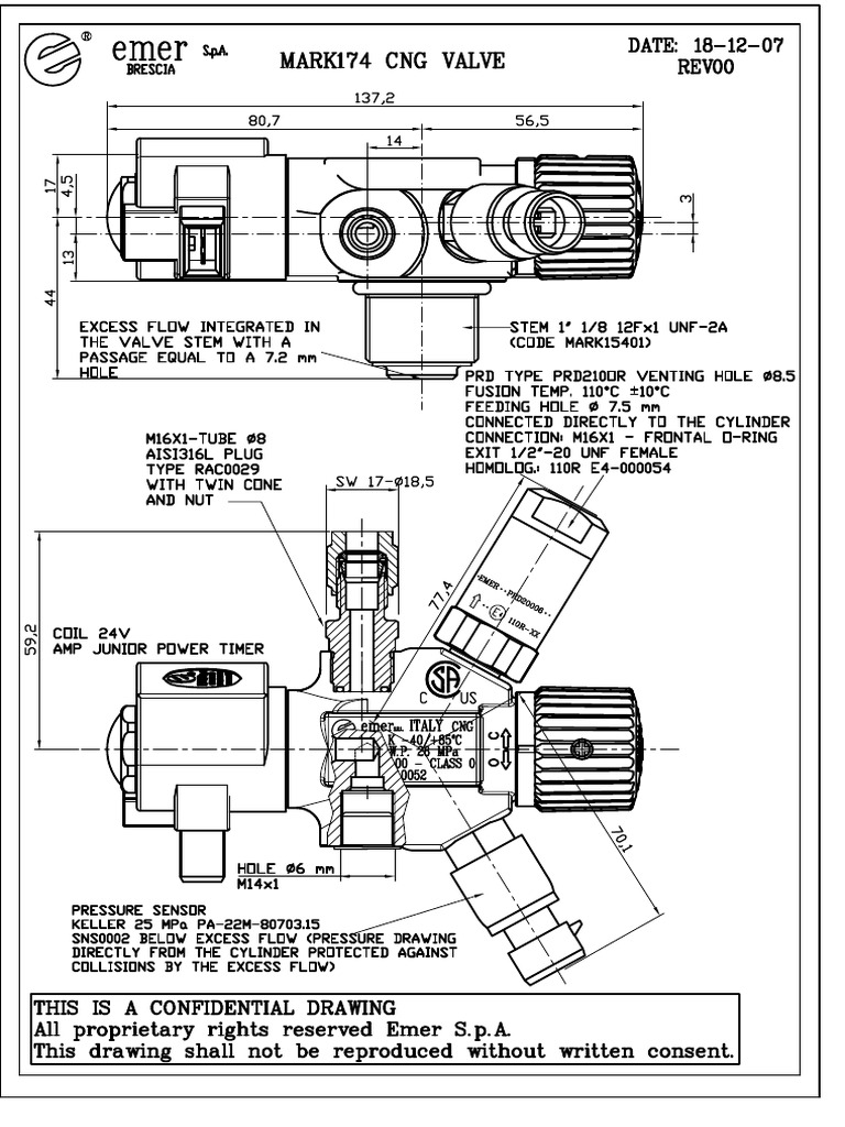 Nacrt - Emer Mark 174 CNG Valve | PDF