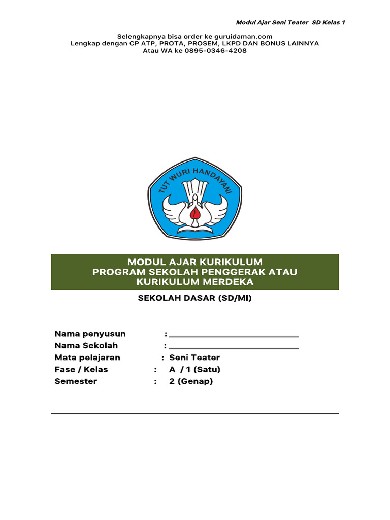 Modul Seni Teater 1 | PDF