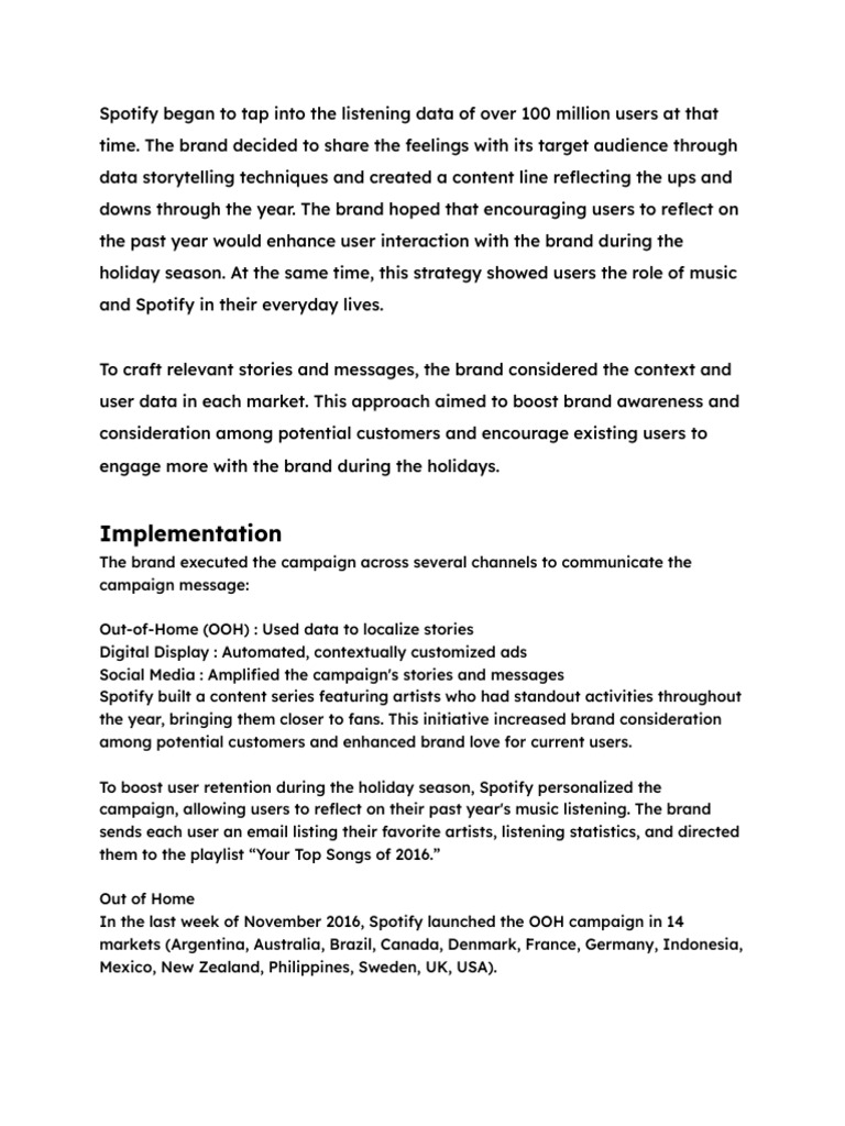 Spotify Wrapped Case Study | PDF