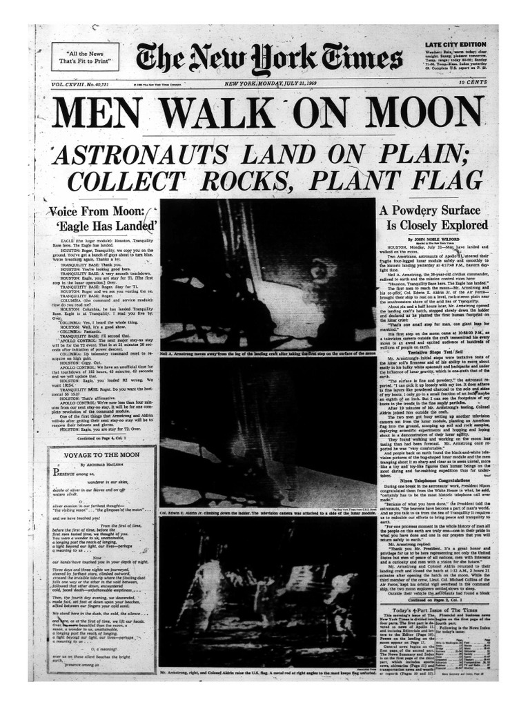 1st Man On The Moon Article | PDF