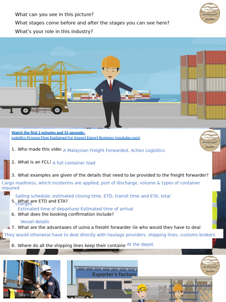 Vocabulary Shipping Logistics Import Export - 159233 | PDF