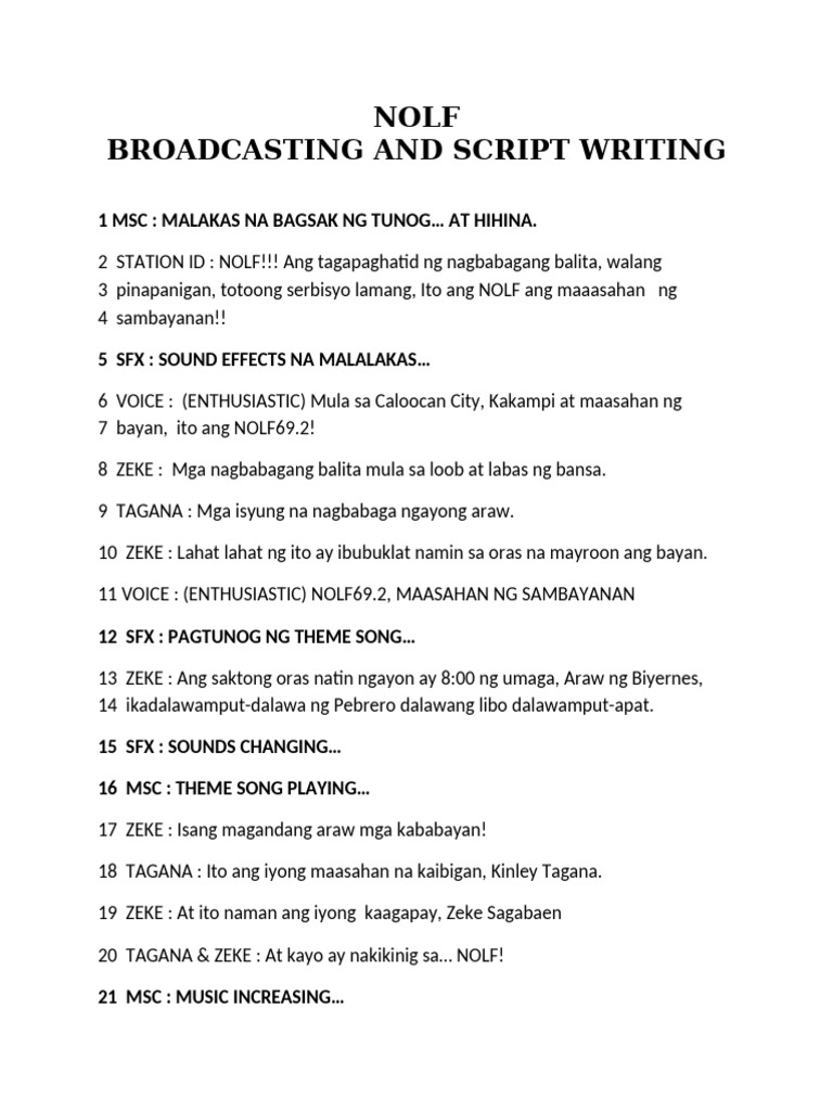 Filipino Scriptwriting | PDF