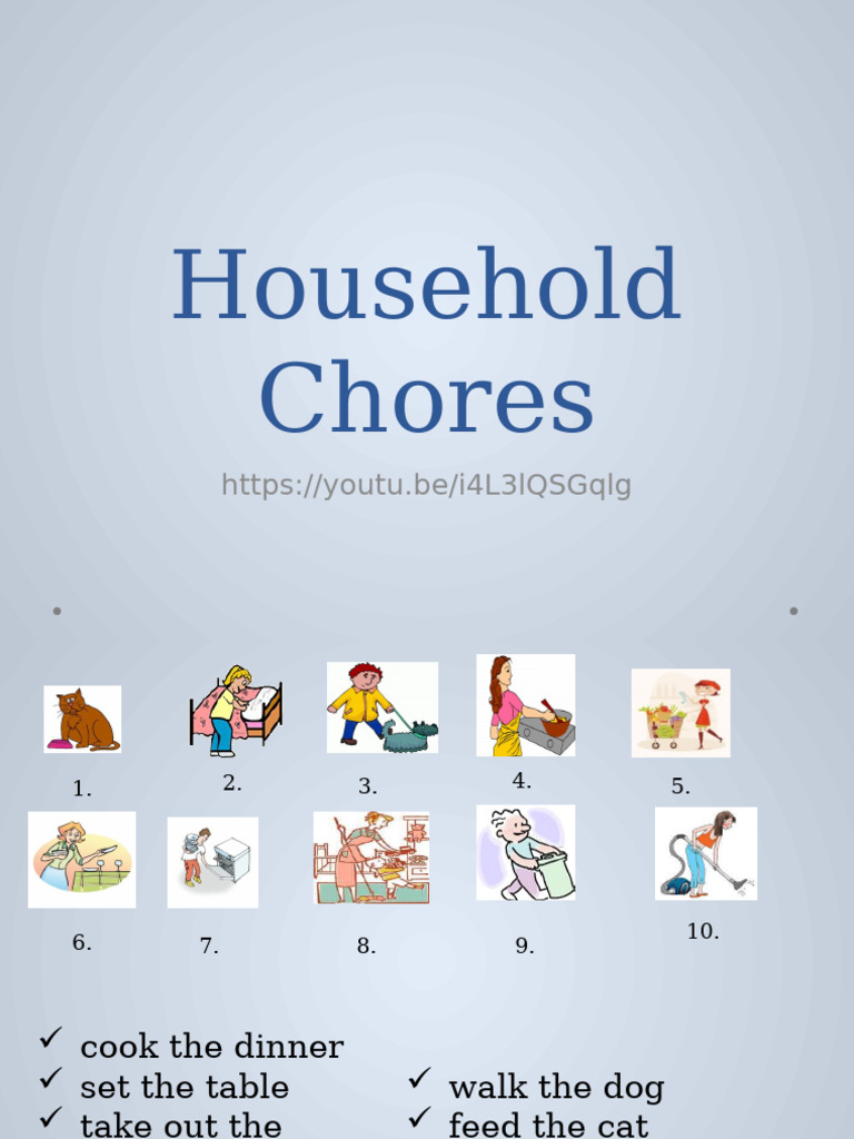 Presetn Simple Household Chores TBL Task Based Learning Activities ...