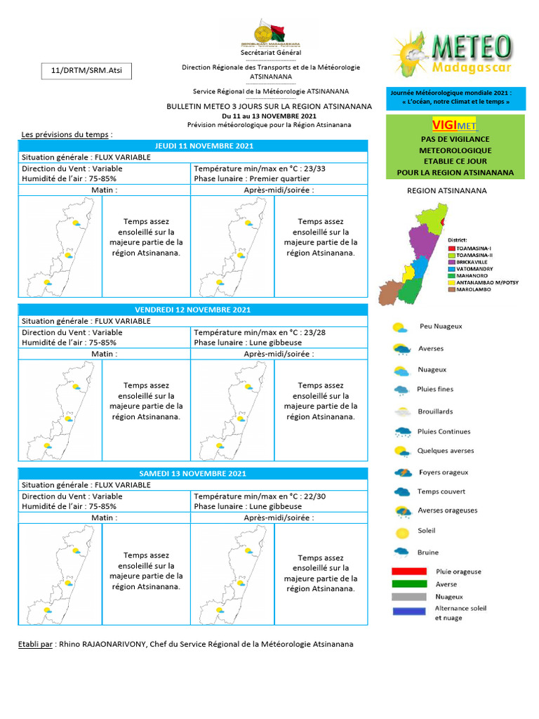 Bulletin - Meteo - 3 - Jours - SRM - Est - 101121 | PDF