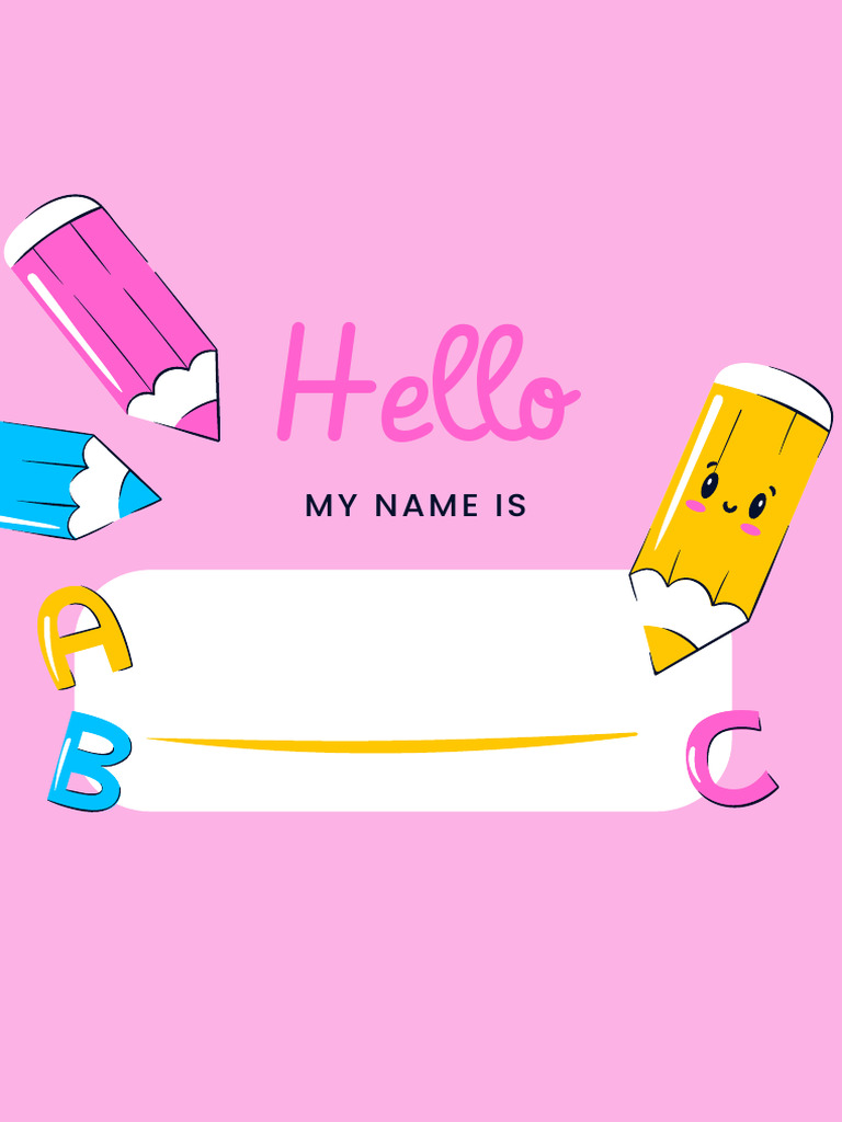 Wepik Hand Drawn Cute Hello Preschool Name Tag 20240801013211RelA | PDF