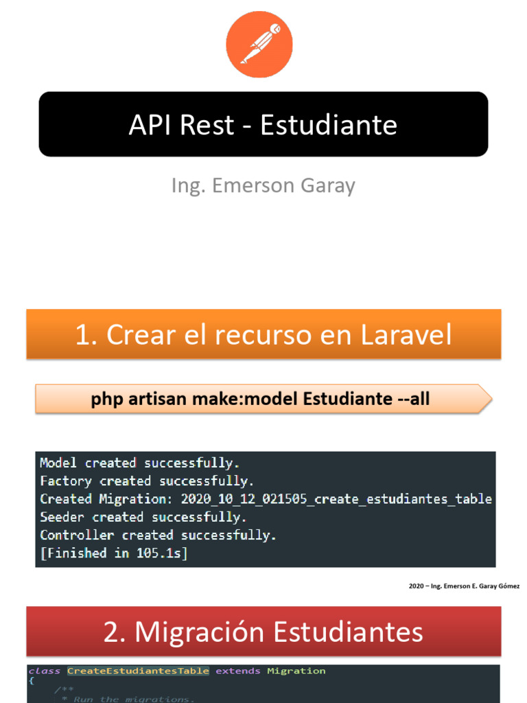 API Laravel - Postman - Estudiante | PDF