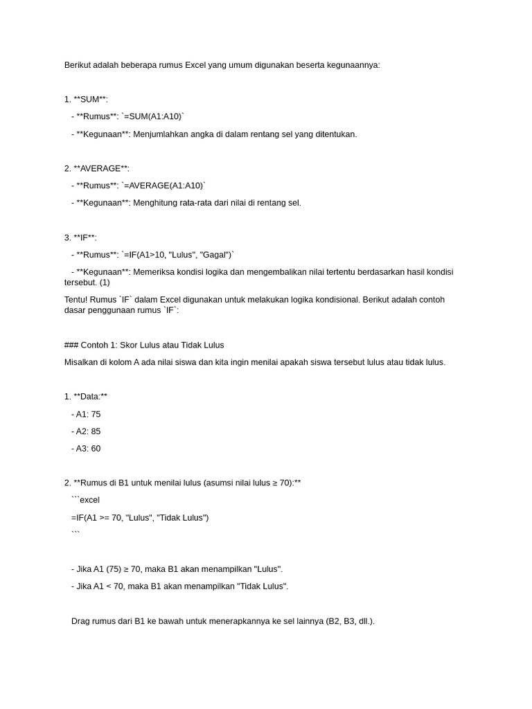 Materi Excel | PDF