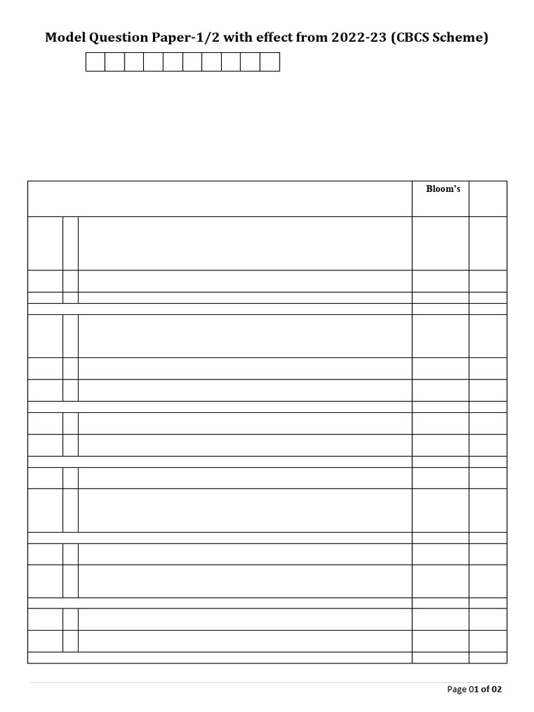 Model Question Paper | PDF