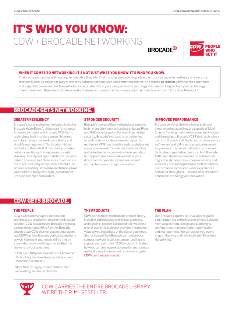 AST 0130921 - 144973 Its Who You Know CDW and Brocade Networking 1 | PDF
