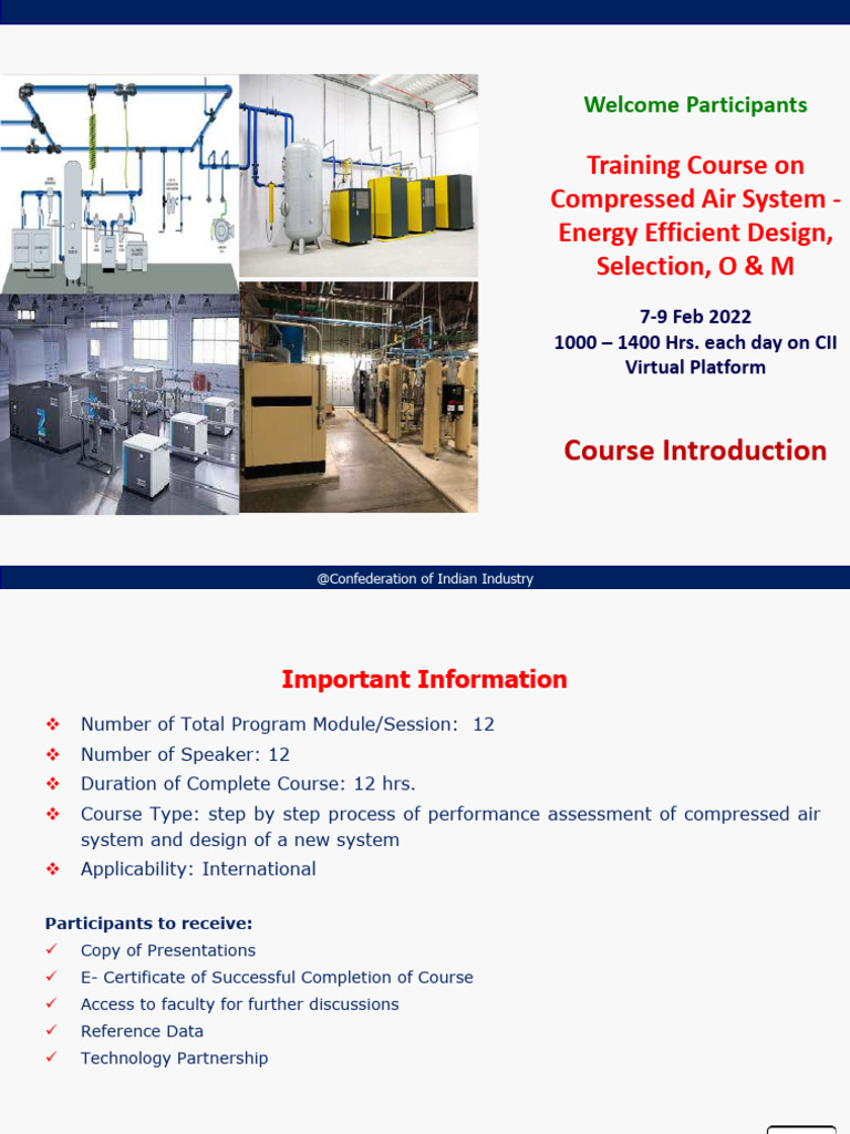 Module -1_ Air Compressors - Performance Assessment & EED | PDF