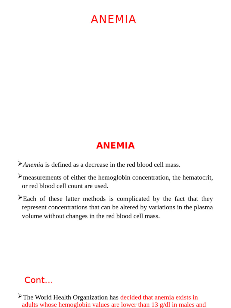 Anemia Presentation | PDF