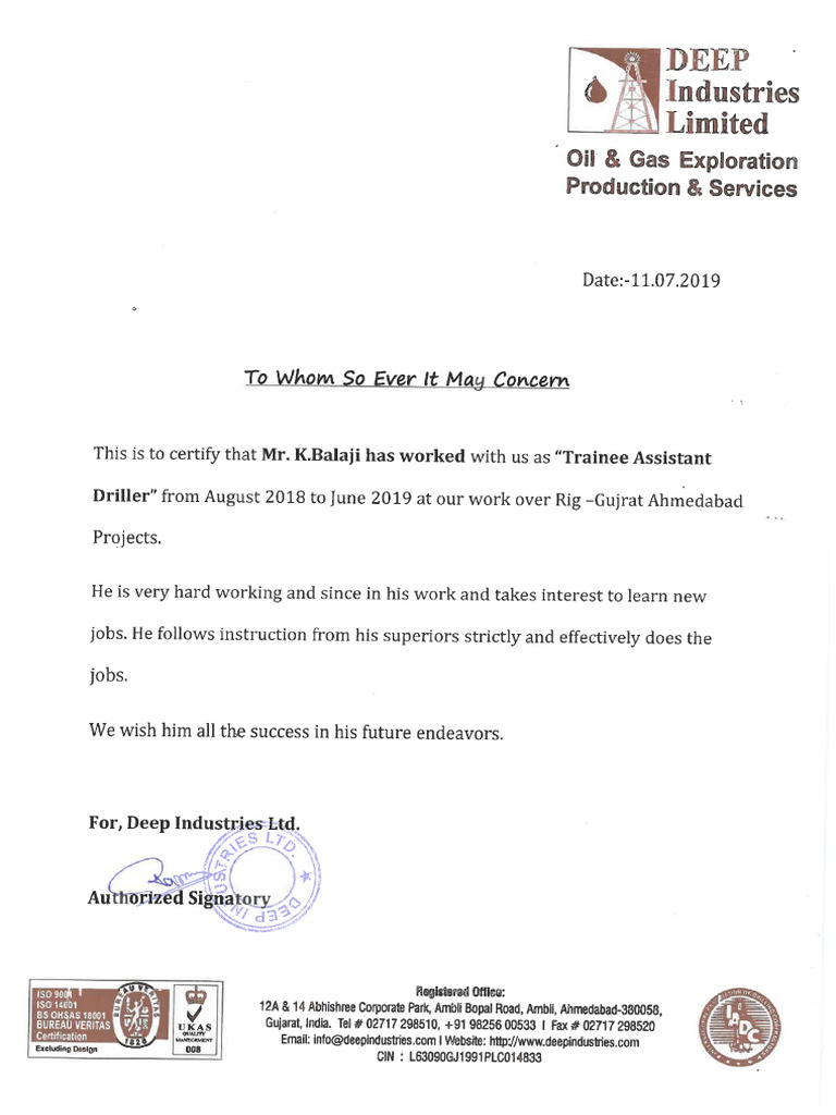 Exp Letter.pdf | PDF