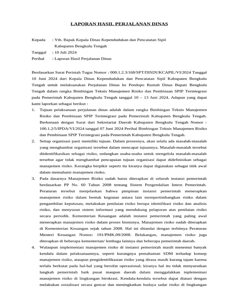 Laporan Perjadin DD Perencanaan 2024 | PDF