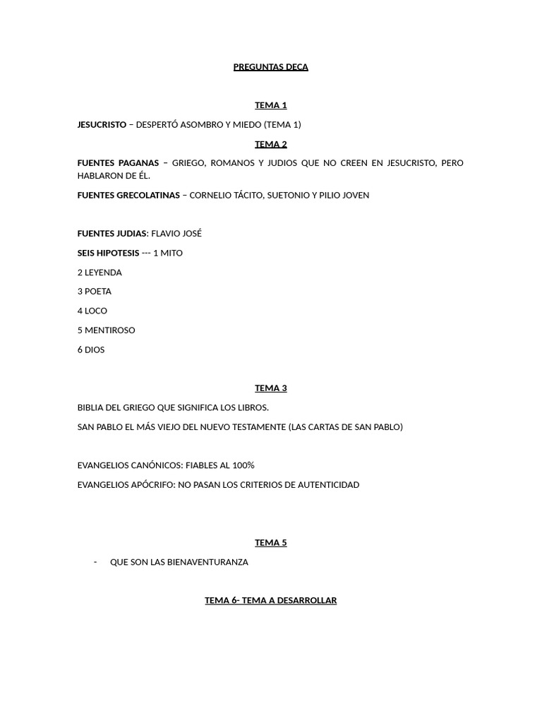 Preguntas Deca | PDF