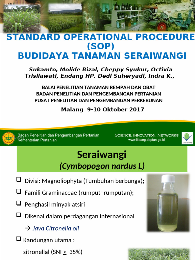 SOP Seraiwangi-Balittro-2017 | PDF