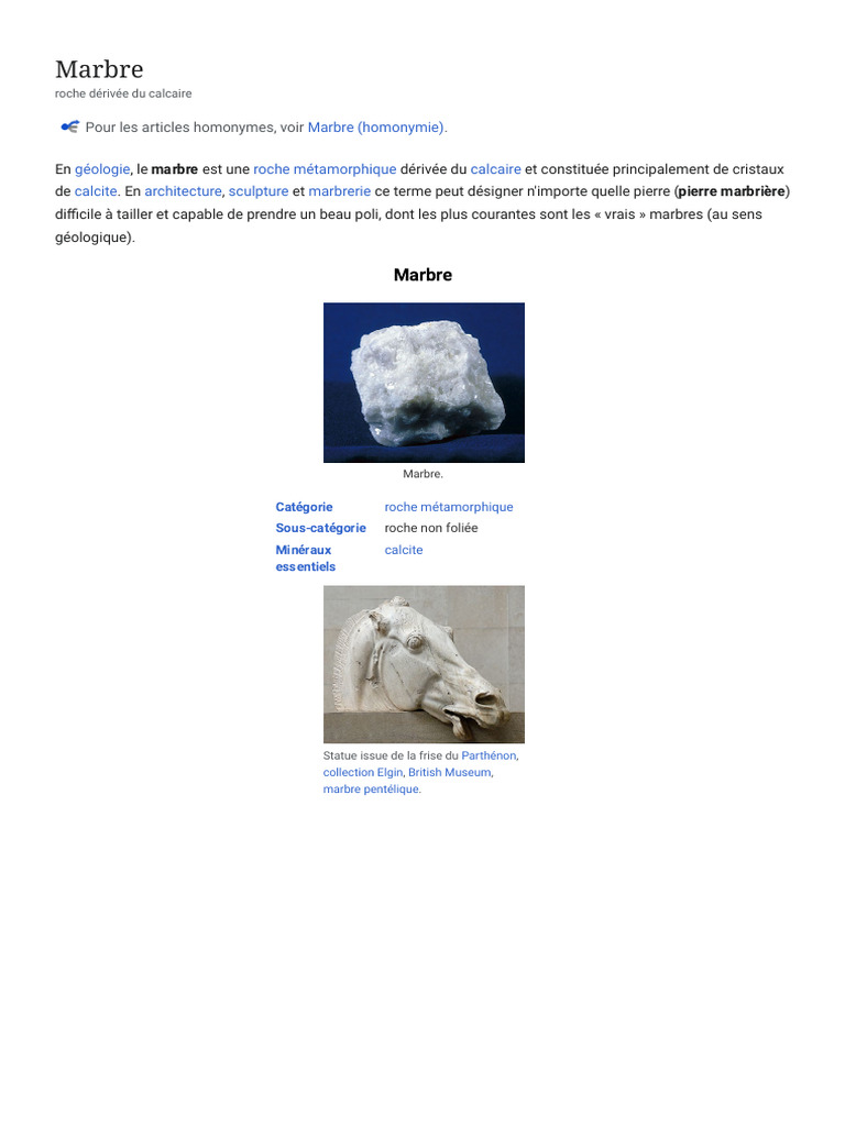 Marbre - Wikipédia | PDF