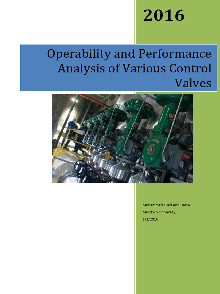 Operability and Performance Analysis of Various Controle Valves | PDF