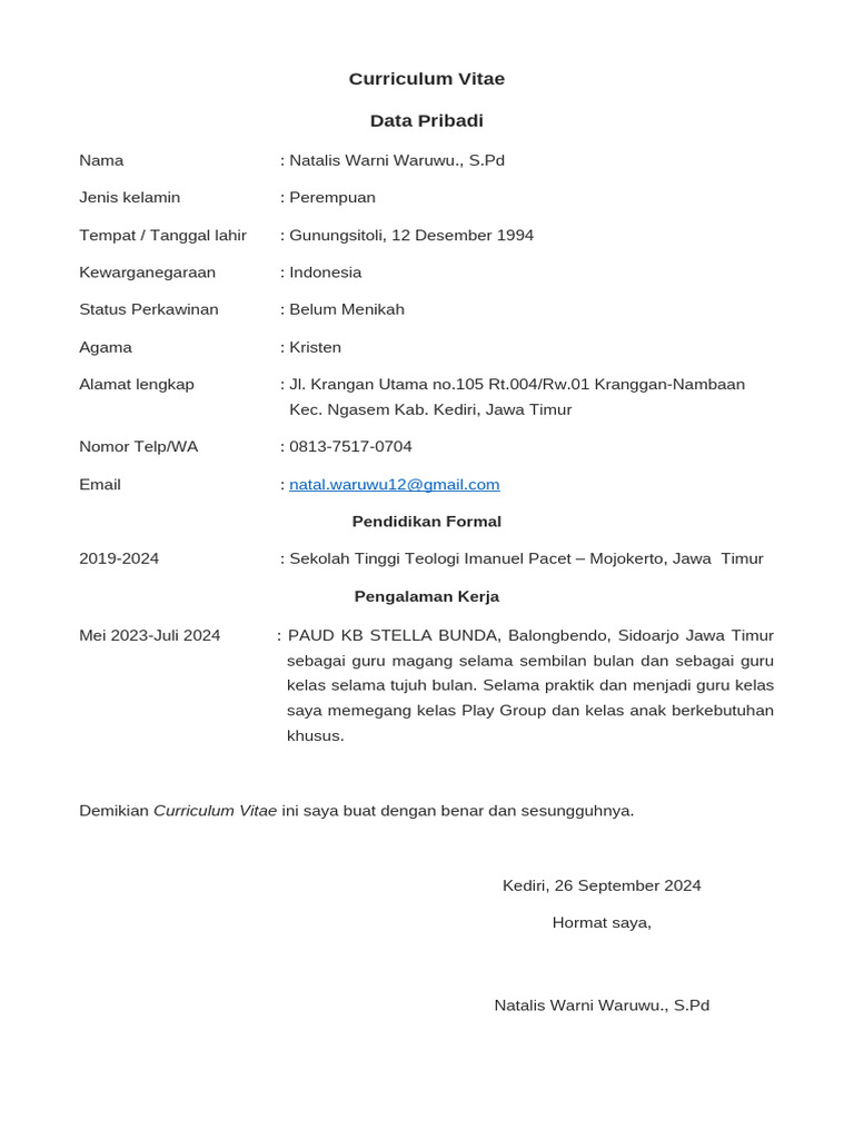 Curriculum Vita1 | PDF