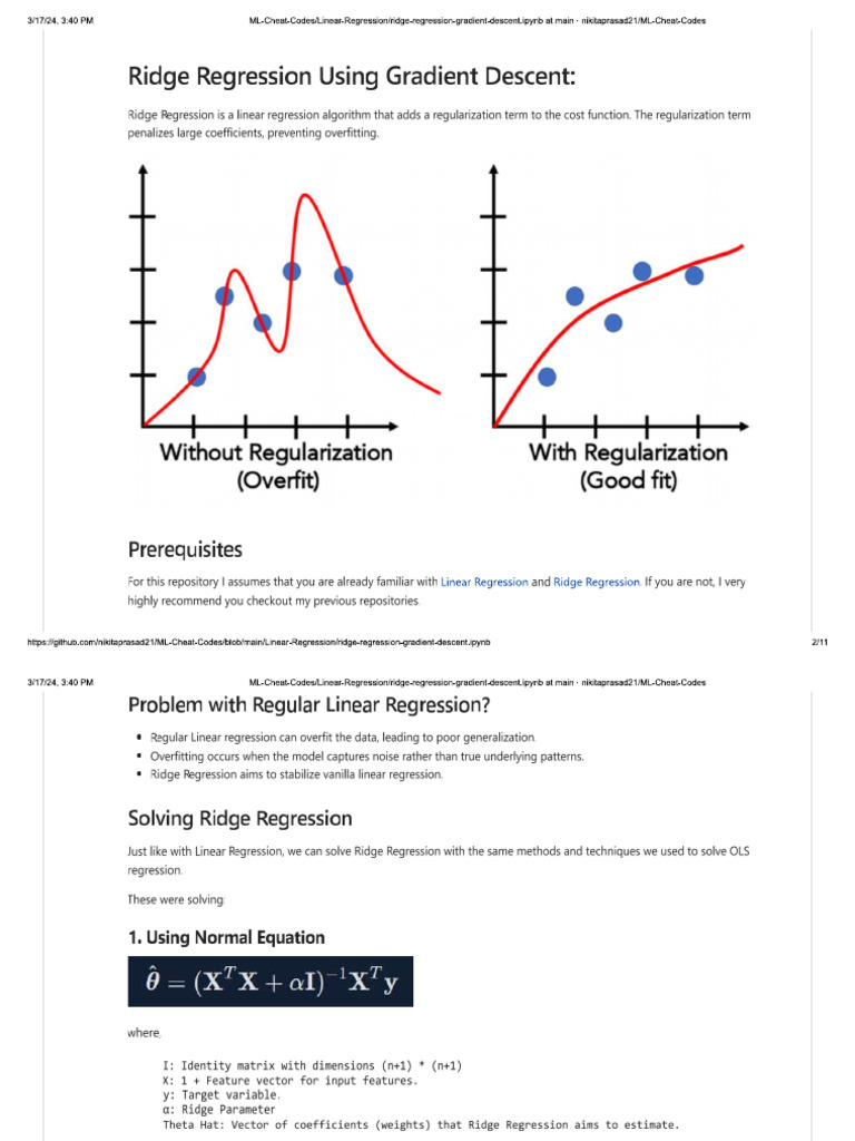 Ridge Regression Using Gradient Descent | PDF