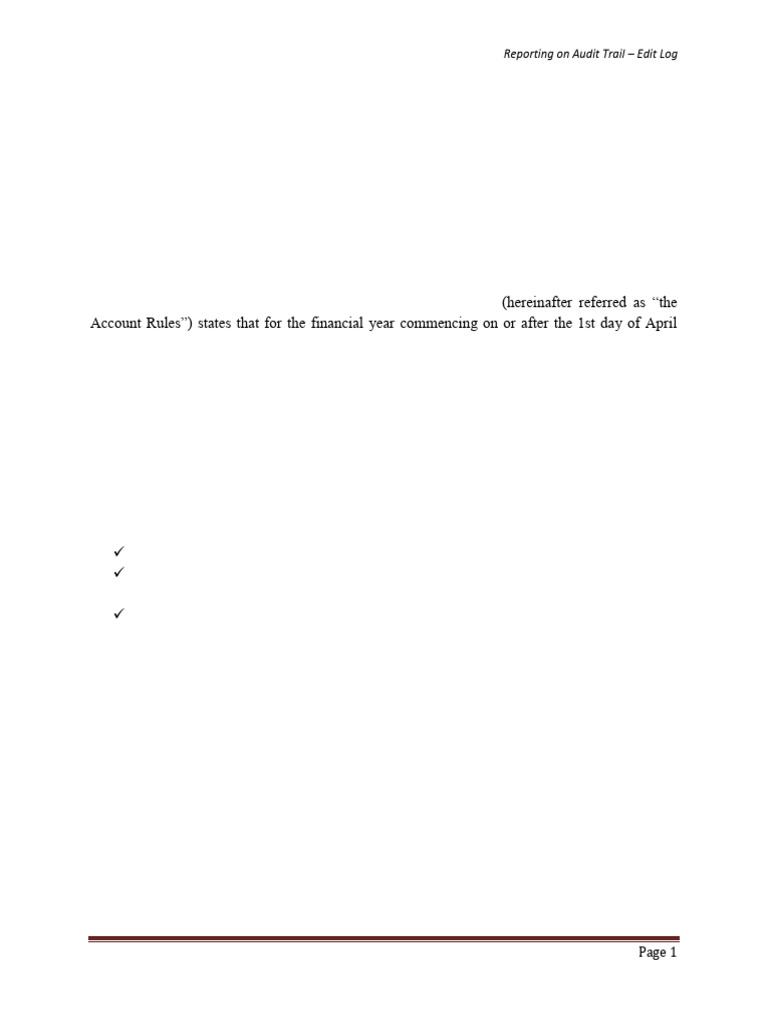 Audit Trail Checklist | PDF