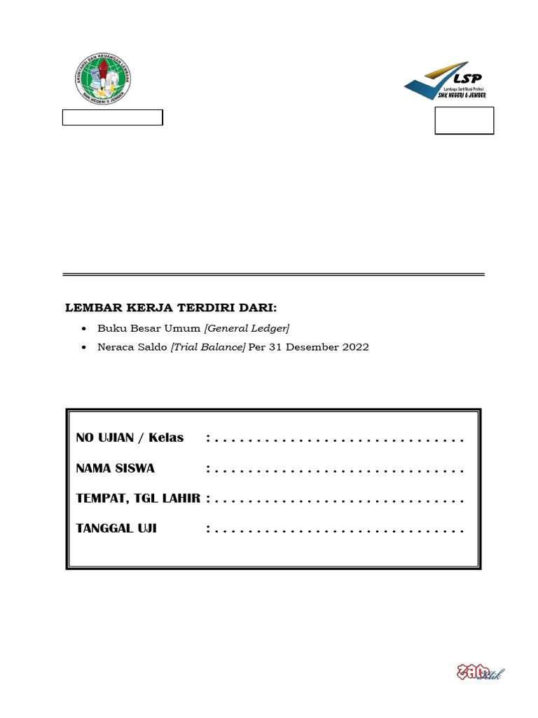 2 Lembar Kerja Buku Besar PT Elman | PDF