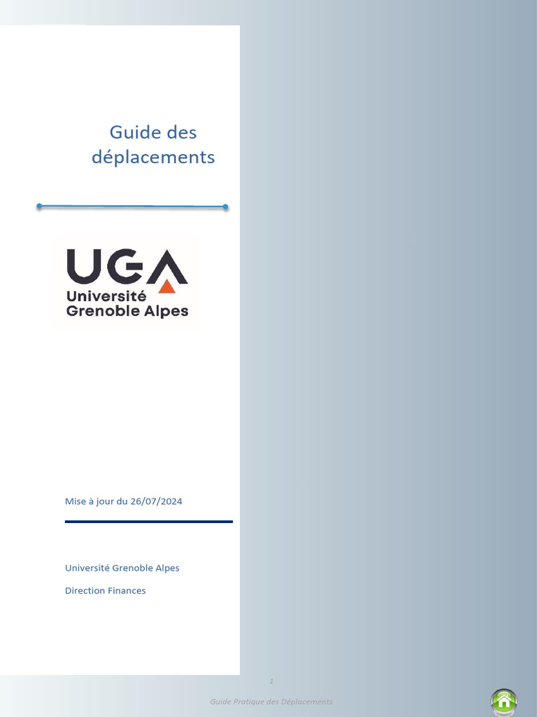 UGA Intra FI FA Guide Des Déplacements 2024 | PDF