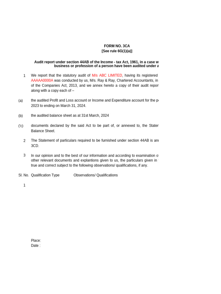 Form 3ca Cd Pdf