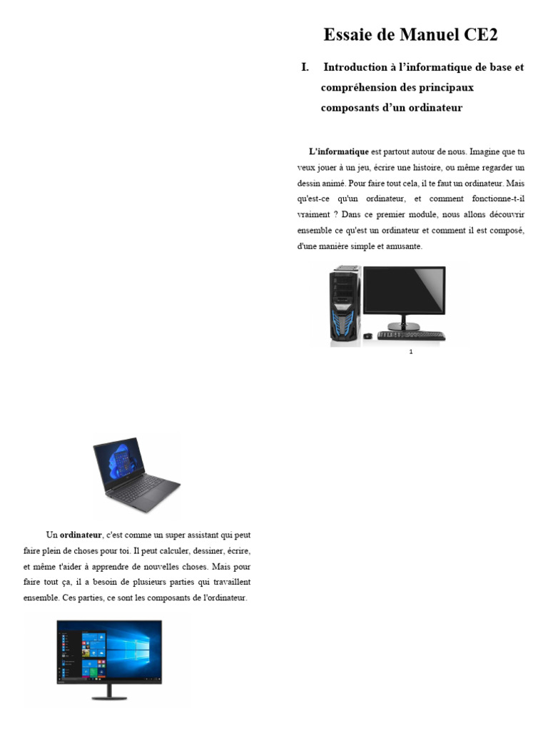 Essaie de Manuel CE2 INFORMATIQUE | PDF