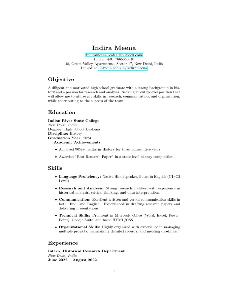 Indira Meena CV | PDF